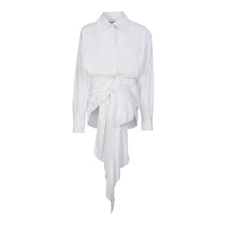 Quira Baumwollhemd mit Drapierung - - Blouses & Shirts - Damen - Wei&szlig; - 2XS