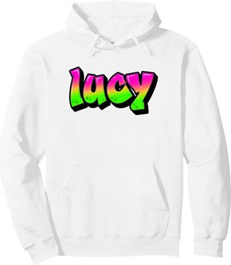 BDAZ Lucy Graffiti Personalisierter Name Gr&uuml;n Rosa Frauen M&auml;dchen Pullover Hoodie