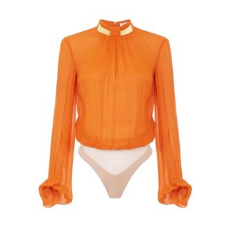 Elisabetta Franchi Damen, Oberteile, Orange, SGr&ouml;&szlig;e