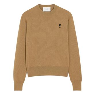Ami Logo Rundhals-Strickware - - Knitwear - Damen - Braun - S