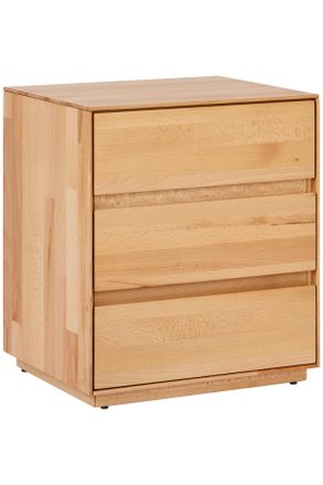 MID.YOU Mid.you Nachtschrank, Kernbuche, Holz, Kernbuche, massiv, 3 Schubladen, 50x60x40 cm, Schlafzimmer, Nachttische