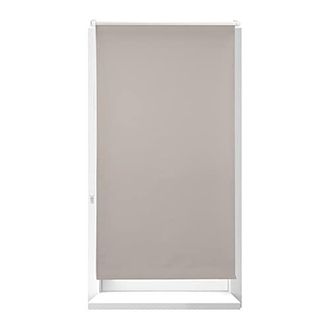 Relaxdays Thermorollo, blickdicht, Verdunkelungsrollo, Thermobeschichtung, Gesamt: 90x210 cm, Stoffbreite 86 cm, braun