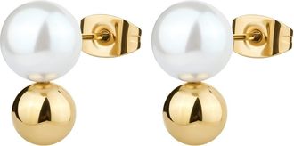 Brosway Ohrringe Perfect für Damen aus Edelstahl und Perle in der Farbe Gold, Länge: 72 mm, BPC23