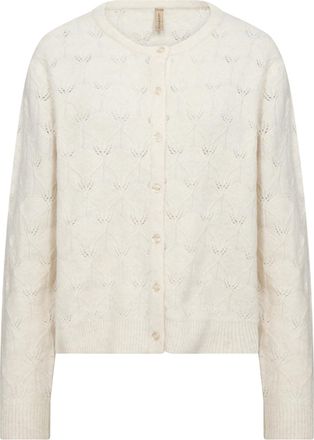 Soyaconcept Damen Strickjacke SC-Viki 2, Rundhals, Cream Melange, Gr&ouml;&szlig;e M