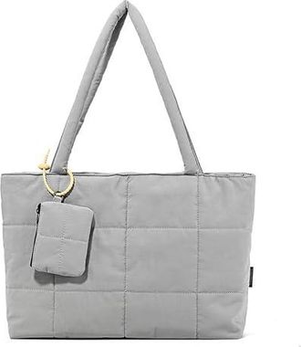 Generic Sac &agrave; main matelass&eacute; tendance et l&eacute;ger sous les bras pour femme, travail, shopping, voyage, quotidien, gris clair, 340x100x280mm