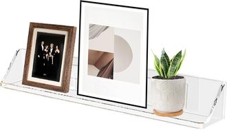 Generico Wandregale aus Acryl, unsichtbare Aufbewahrung, transparent, f&uuml;r Badezimmer, K&uuml;che, Dusche, Dekoration, Parf&uuml;m, Gl&auml;ser, Album, Make-up