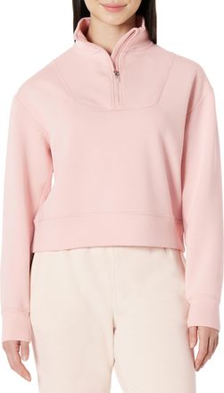 Amazon Essentials Active Damen Damen Active Sweat Half Zip Pullover Sweatshirt, Staubrosa, XXL