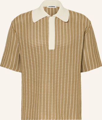 Jil Sander Strick-Poloshirt beige