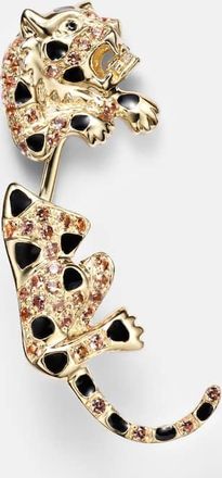 Yvonne L&eacute;on Yvonne L&eacute;on Einzelner Ohrring L&eacute;opard aus 9kt Gelbgold (375/1000) mit Emaille und Edelsteinen