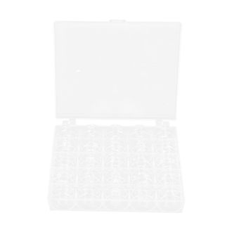 Cabilock Kunststoffspulen Spulenbox 25 F&auml;cher Verschlei&szlig;feste Garnspulen F&uuml;r Haushaltsn&auml;hmaschinen Kompakter Spulenorganizer Transparent N&auml;hzubeh&ouml;r F&uuml;r N&auml;hproj