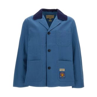 Manifattura Ceccarelli Femme, Vestes, Bleu, Taille: 44 FR Veste en twill de coton