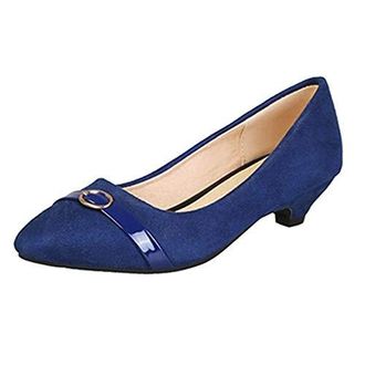 Smilice Fashion Kitten Heel Escarpins pour femme, bleu, 42 EU