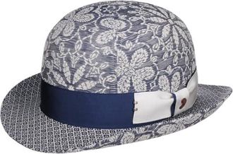Alfonso d'Este Melon Spencey FlowerDEste Femme/Homme - Made in Italy Chapeau en Coton avec Doublure, Ruban Gros Grain Ete Printemps-ete - S (54-55 cm) Denim