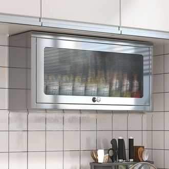 Generic Hängeschrank Küche Werkzeugschrank Hängend Aus Edelstahl Gefertigt Mit Schalldämmender Matte Türöffnung Nach Oben 22 cm Tiefer Schrank Tragkraft Bis Z