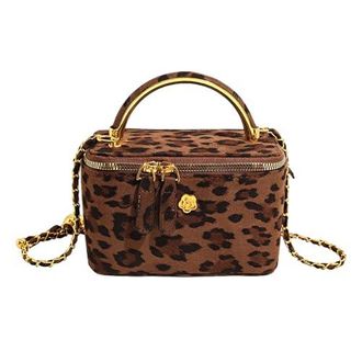 Generic Sac &agrave; bandouli&egrave;re r&eacute;tro en daim synth&eacute;tique imprim&eacute; l&eacute;opard avec poign&eacute;e pour femme, travail, shopping, voyage, quotidien, caf&eacute;, 6.69x4.33x3.15inch