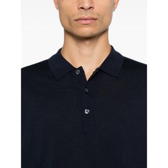 John Smedley Belpert Polo Sweater - Blue