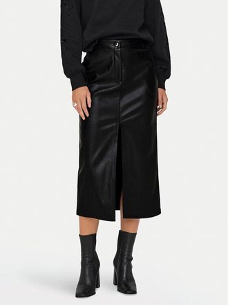 Only Rock aus Kunstleder Heidi 15322539 Schwarz Regular Fit