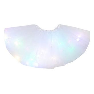 Generic Jupe tutu LED en tulle pour femme - Mini jupe courte avec paillettes - Robe de danse - Robe de bal pour carnaval, f&ecirc;te, ballet, danse - Costume dHallo