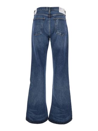 A Gold E Womens Jeans Kick Boot Blue Cotton