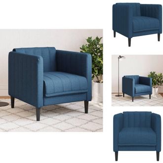 vidaXL Sessel Blau Stoff - Esszimmerstuhl - Wohnzimmersofa - Gem&uuml;tlicher Sessel - Blau - Polsterm&ouml;bel