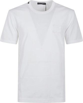 Dolce & Gabbana Homme, Tops, Blanc, Taille: XL T-shirt avec imprim&eacute;