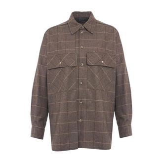 Kaos Kaos - Chemise oversize &agrave; carreaux - Femme - Blouses et Chemises - Brun - Taille: 38 FR