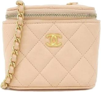 Chanel Sac bandouli&egrave;re en cuir dagneau Pre-owned - Femme - Pre-owned - Beige - Taille: ONE Size