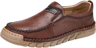 Generic Mocassins en cuir pour homme - Antid&eacute;rapants et respirants - Faciles &agrave; porter sans lacets - Grande taille - Pour lint&eacute;rieur et lext&eacute;rieur, marron, 40 