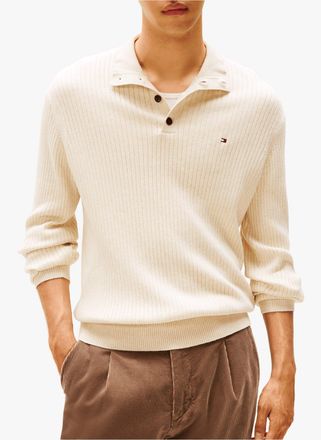 Tommy Hilfiger Pull col boutonn&eacute; en coton et cachemire