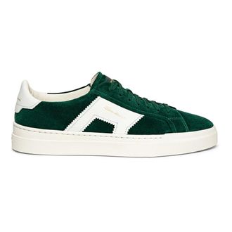 Santoni Homme, Chaussures, Vert, Taille: 41 1/2 EU Baskets Double Boucle en Daim et Cuir