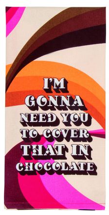 Blue Q Geschirrtuch, 100 % Baumwolle, Siebdruck mit lebendigen Tinten auf Wasserbasis, 71,1 x 53,3 cm Decken Sie das in Schokolade