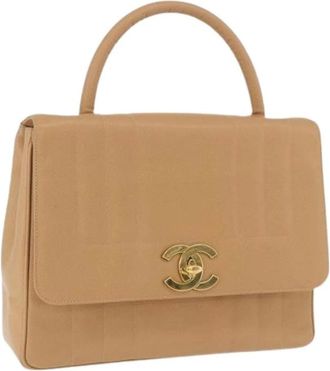 Chanel Sac &agrave; main vintage doccasion - Femme - Pre-owned - Beige - Taille: ONE Size