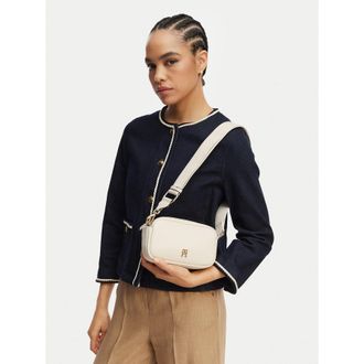 Tommy Hilfiger Handtasche Tommy Hilfiger Th Logotape Camera Bag AW0AW18741 Wei&szlig;