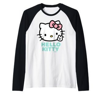 Hello Kitty Peace Love XOXO S&uuml;&szlig;e Freundschaftspose, klassisch Raglan