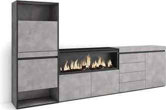 Skraut Home | Schuhregal, Schuhschrank | Schuhaufbewahrung | 274x145x35 cm | F&uuml;r Schlafzimmer, Zimmer | Elektrokamin XXL | Kommode mit Schubladen | Moderner Stil 