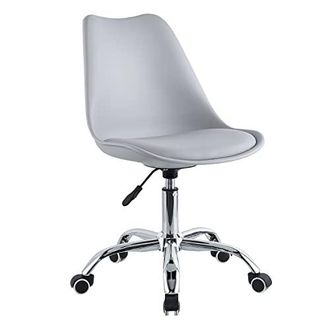 Brigros WeHome Moderner B&uuml;rostuhl Jugendzimmer Arbeitszimmer Wartezimmer B&uuml;rostuhl mit Sitz aus Kunstleder (Grau)