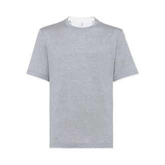Brunello Cucinelli Graues Jersey Crew Neck T-shirt - - Tops - Herren - Grau - S