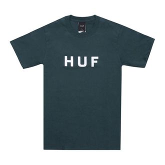 HUF Huf, Homme, Tops, Vert, Taille: XL Tee-shirt Vert avec Logo Manches Courtes