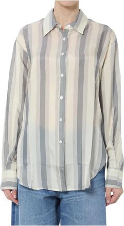 Frankie Shop Femme, Blouses et Chemises, Blanc, Taille: 36 FR Chemise Oversize Ray&eacute;e