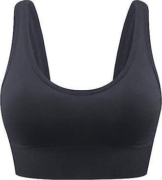 Generic Soutien-gorge 2026 pour femme - Dos r&eacute;glable sans anneau en acier - R&eacute;sistant aux chocs - Sous-v&ecirc;tements de fitness et de course &agrave; pied, Noir, XL