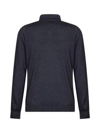 Etro Mens Polo Shirt Two-Tone Indigo Wool Blue T-shirts And Polos