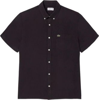 Lacoste Homme, Chemises, Brun, Taille: L Chemise &agrave; Manches Courtes en Lin