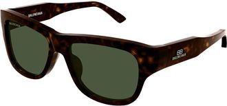 Balenciaga Sonnenbrillen - Bb0211 Logo Square Sunglasses - Gr. unisize - in Braun - f&uuml;r Damen