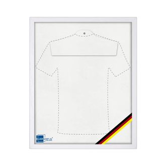 Bildershop-24 Objektrahmen Trikotrahmen aus Massivholz VARIO36 WM inkl. Bügel, Deutschland Banner und Passepartout 70x100cm Weiß matt (lackiert) Geschenk Papa Freun