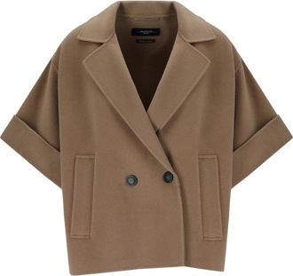 Max Mara Femme, Vestes, Brun, Taille: 38 FR Pera Short Coat