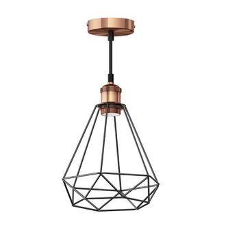 LEDs Com Vintage Pendelleuchte RETRA, bronze, E27 Fassung, Käfig-Schirm