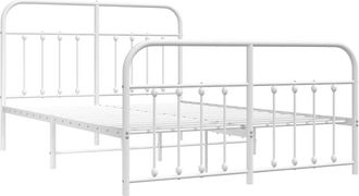 Generic Bettgestell mit Kopfteil aus Metall, Kopfteil für Doppelbett, Rückenlehne für Bett, (schwarz, 120 x 190 cm) (135 x 190 cm)