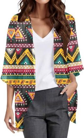 Generic Robe boh&egrave;me 2026 pour femme, cardigan en mousseline de soie imprim&eacute;e, l&eacute;ger, couverture de plage, d&eacute;contract&eacute;, tenue quotidienne, printemps, &eacute;t&eacute;, auto