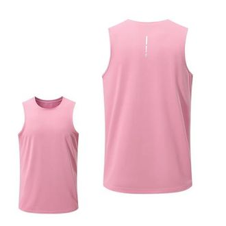 Generico D&eacute;bardeur de sport fonctionnel respirant pour homme - T-shirt de fitness &agrave; s&eacute;chage rapide pour lentra&icirc;nement et la course &agrave; pied, Ros&eacute;, XXL