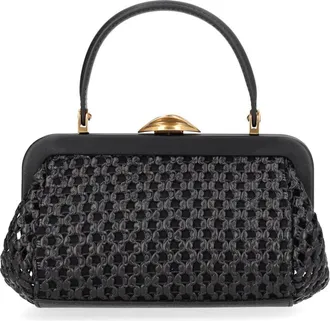 Cult Gaia Womens Shoulder Bag Zuma Mini Black Cotton Rayon